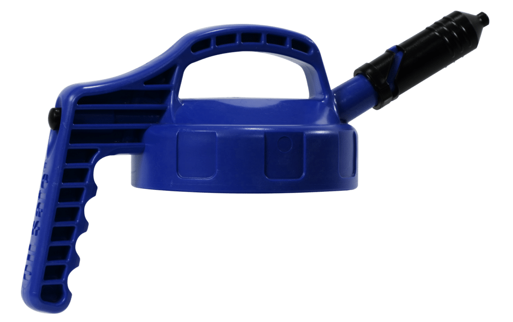 Item # LEX-MSBL, Xpel® Mini Spout Lid - Blue On Lubrication Engineers